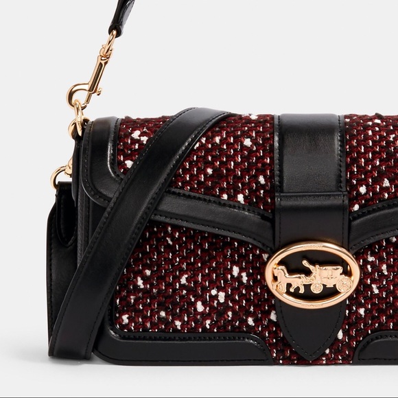 Coach | Bags | Coach Tweed Georgie Shoulder Bag Smooth Leather | Poshmark